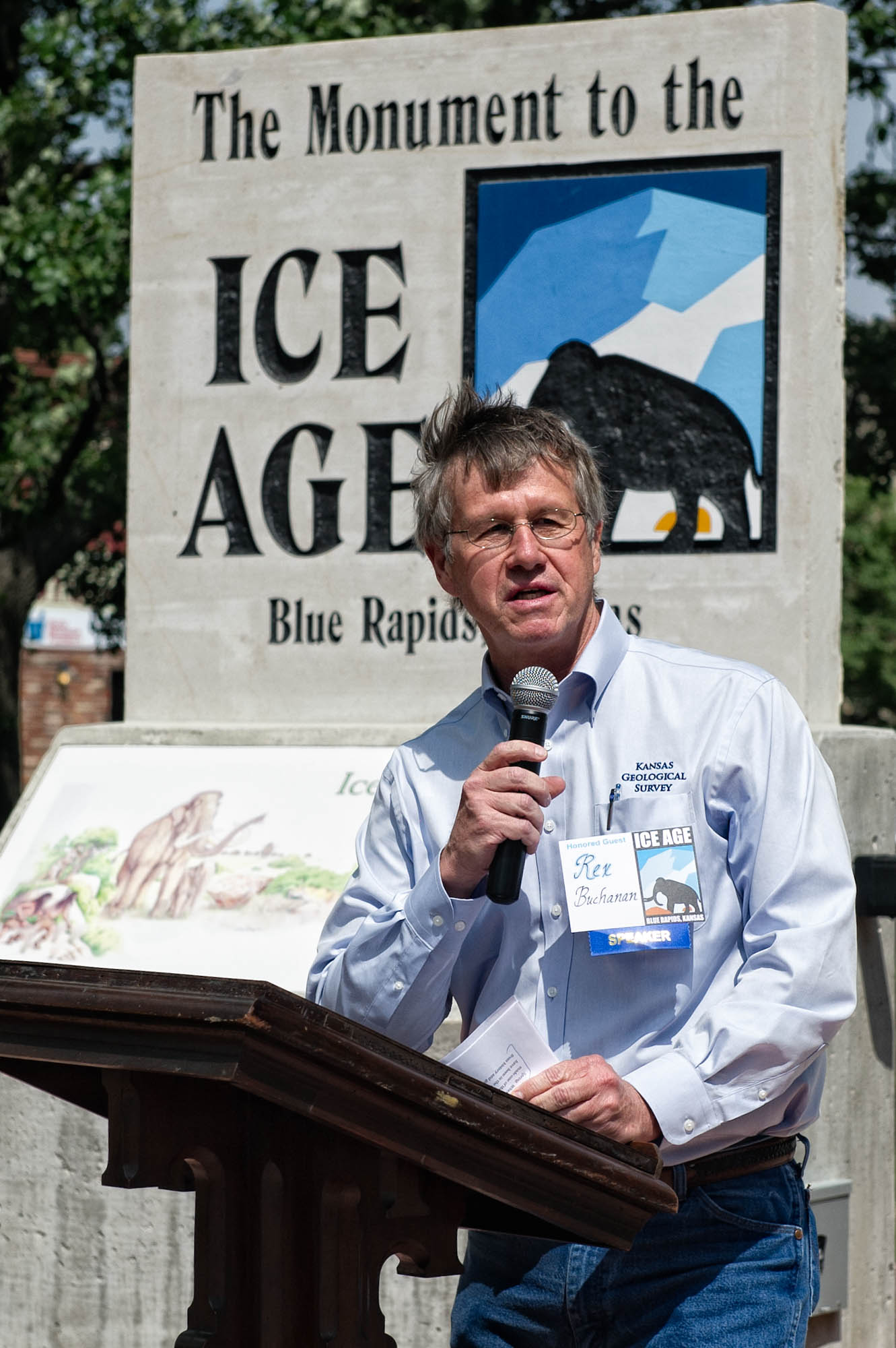 Dedication of the Ice Age Monument, with architect George Callison and ...