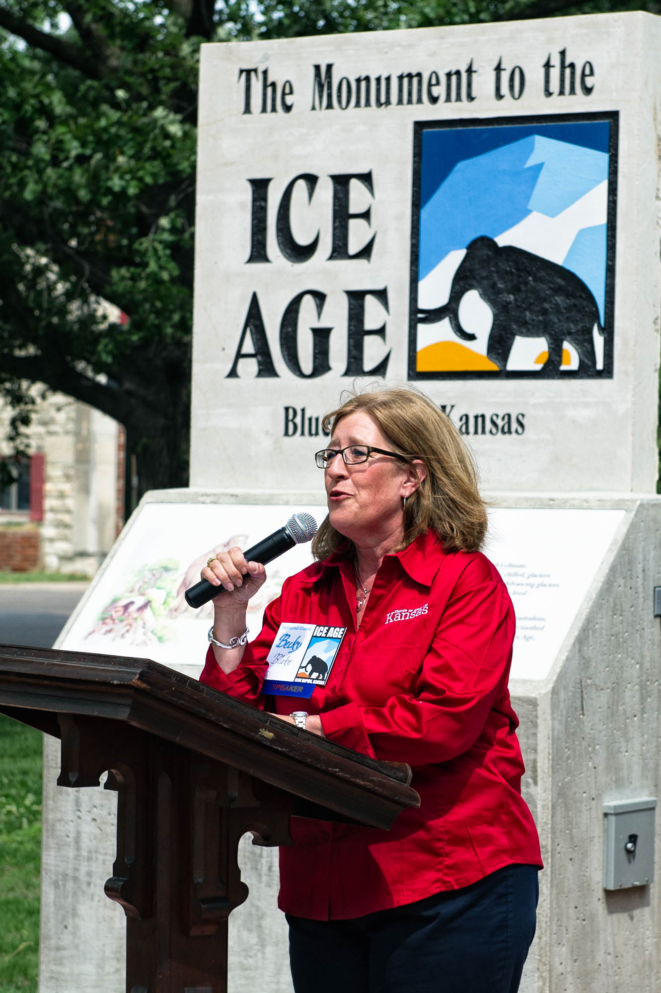 Dedication of the Ice Age Monument, with architect George Callison and ...