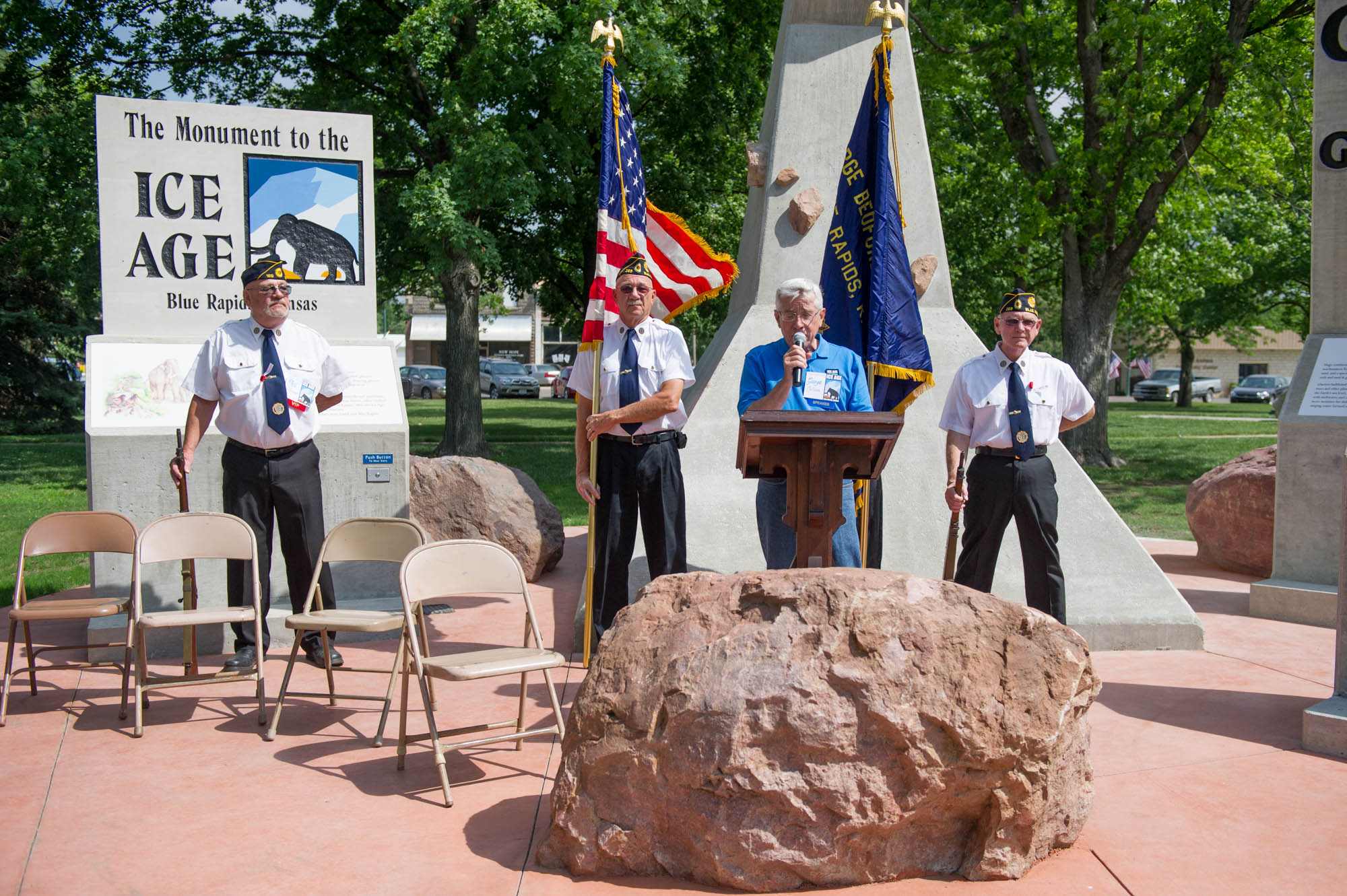 Dedication of the Ice Age Monument, with architect George Callison and ...